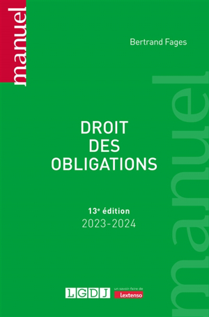 Bertrand Fages - Droit des obligations : 2023-2024
